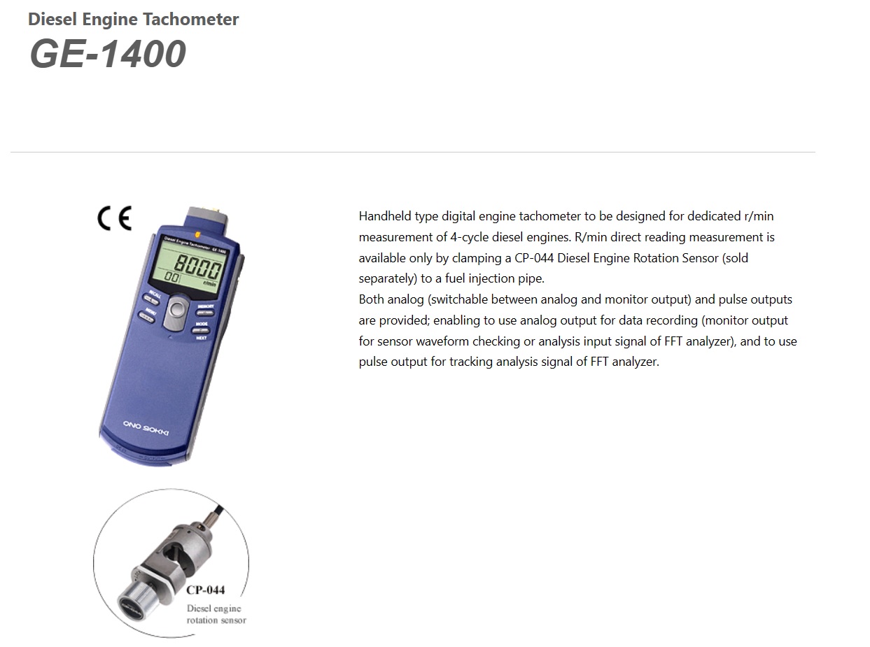 Ichiban Precision Sdn Bhd - Ono Sokki - Ono Sokki Diesel Engine Tachometer